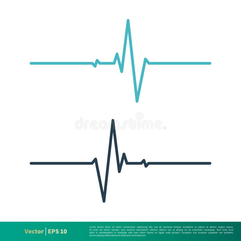 Set Cardiogram Line Icon Vector Logo Template Illustration Design ...