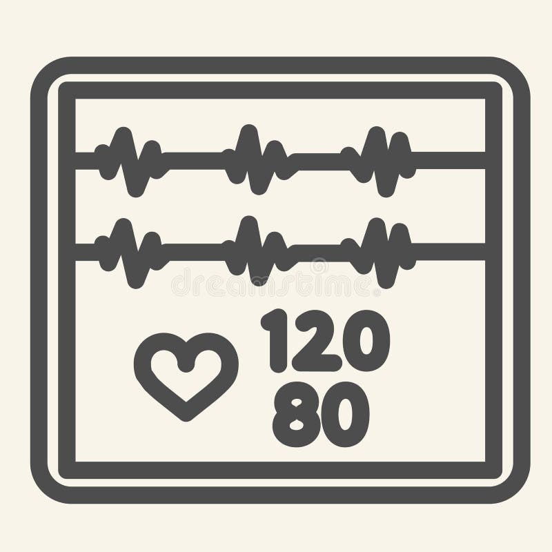 Heartbeat Monitoring Thin Line Icon. Pulse on Screen, Cardiogram ... Heartbeat Monitoring Thin Line Icon. Pulse on Screen, Cardiogram ...