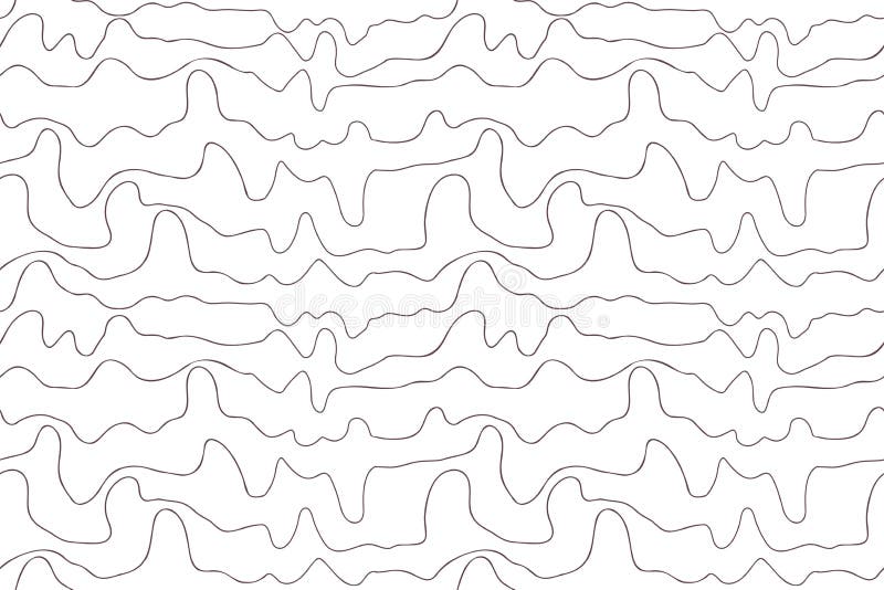 Cardiogram Line Seamless Pattern. Sea Waves Curved Lines, Irregular ...