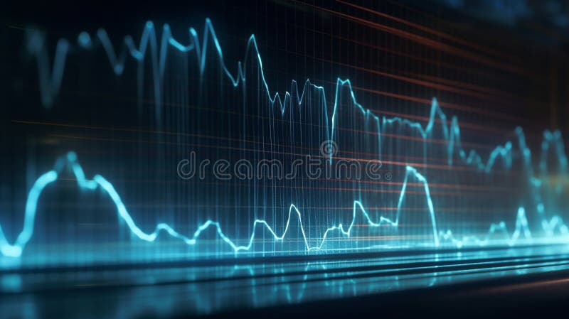 Cardiogram on a Monitor Screen with Glare. AI Generated Stock Photo ...