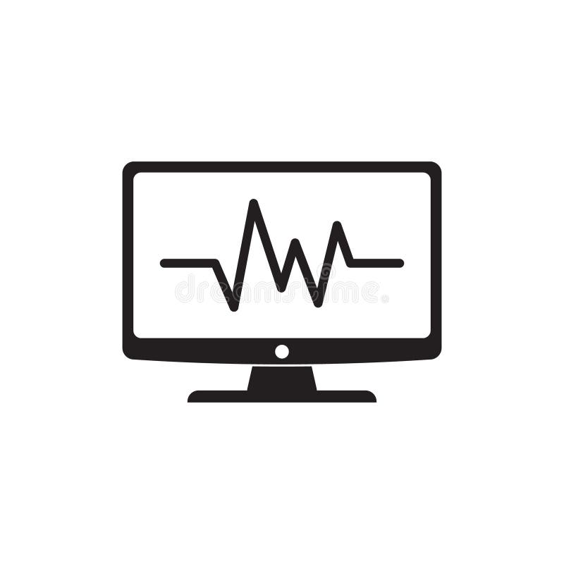 Cardiogram Monitoring Icon. Heart Beats Symbol on Screen. Flat ... Cardiogram Monitoring Icon. Heart Beats Symbol on Screen. Flat ...
