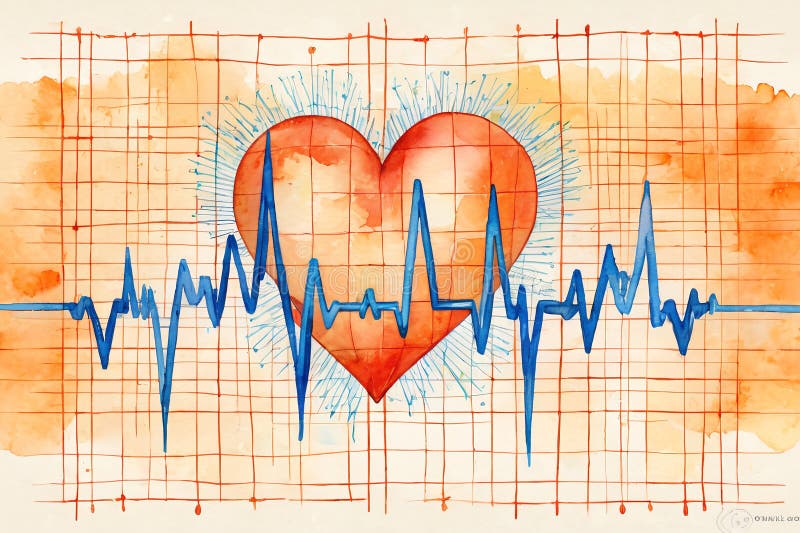 Cardiogram, Pulse Line with Heart Shape Stock Illustration ...
