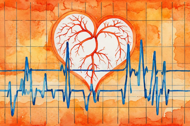 Cardiogram, Pulse Line with Heart Shape Stock Illustration ...