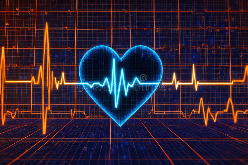 Cardiogram, Pulse Line with Heart Shape Stock Illustration ...