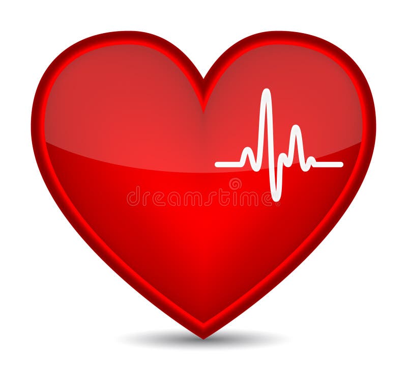 Heart Beat Graph and a Heart Symbol Stock Illustration - Illustration ...