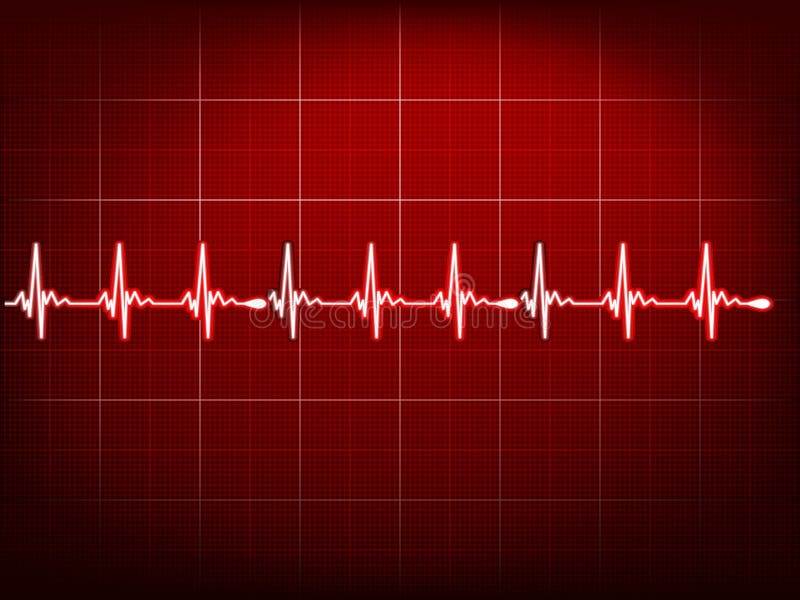 Vecteur ECG Normal Fond Rouge, Battement Cardiaque Illustration de ...