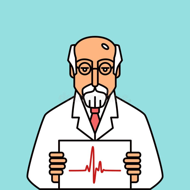 Cardiologist vektor illustrationer. Illustration av diagram - 76604598