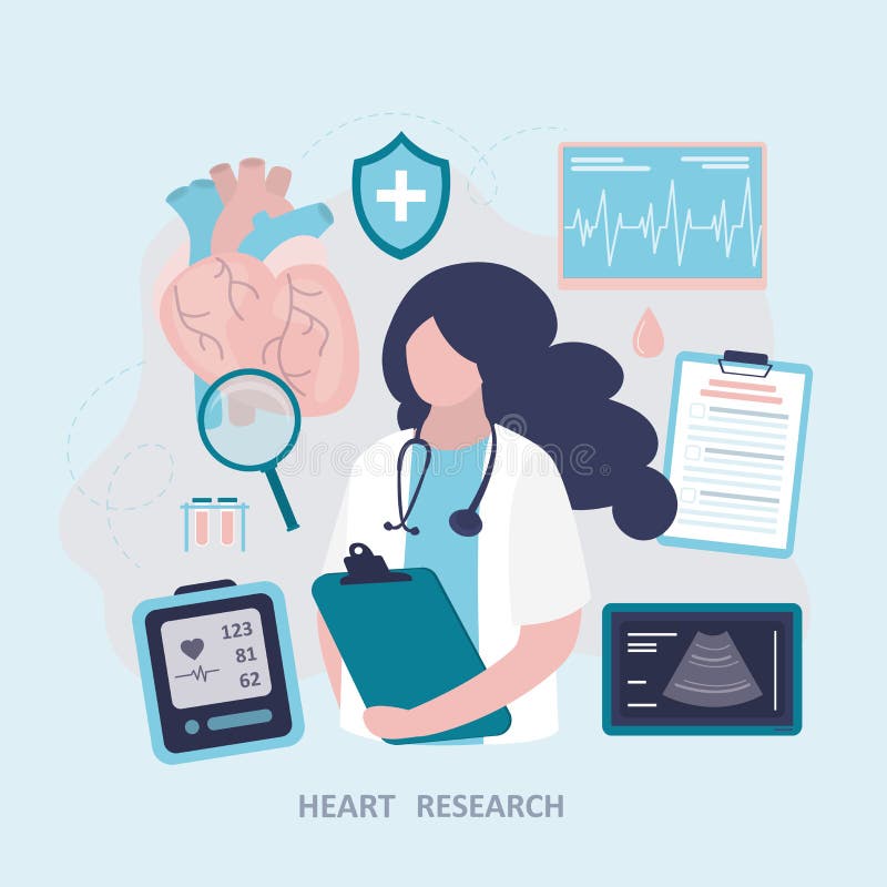 Cardiologist Conducts Research On Heart Medical Examination
