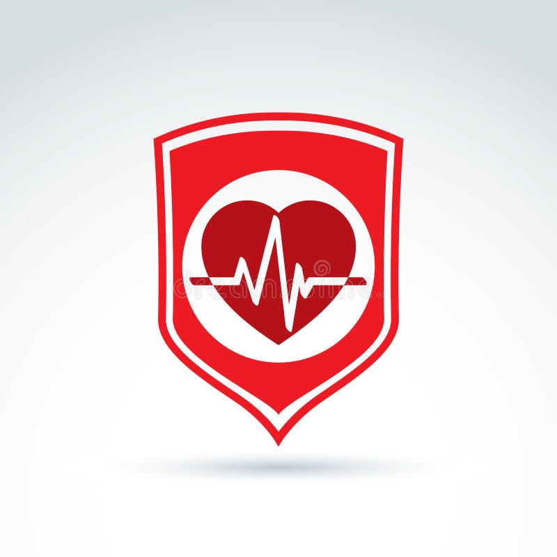 Cardiology Protection Heart Cardiogram Icon, Cardio Stock Vector ... Cardiology Protection Heart Cardiogram Icon, Cardio Stock Vector ...