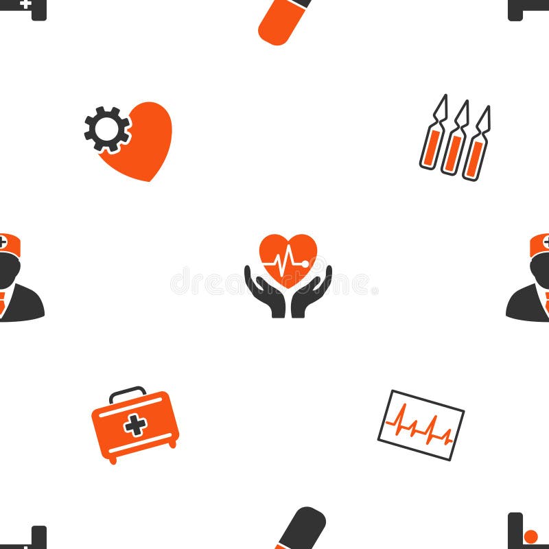 Cardiology Seamless Flat Vector Wallpaper Stock Vector - Illustration ...