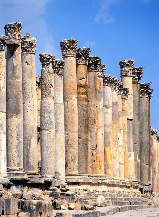 The Cardo or stock image. Image of civilization, jerash - 12062905