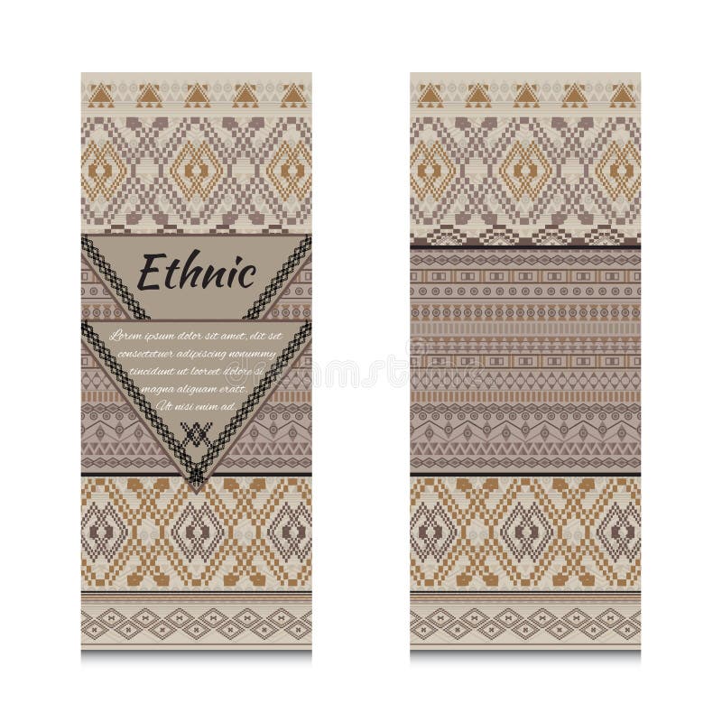 Cards or Banners with Tribal Native Ornaments Stock Vector ...