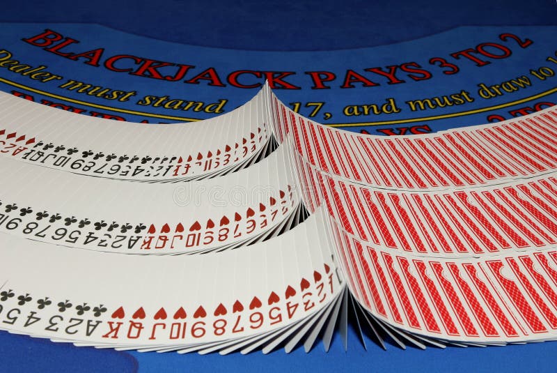 Blackjack Table in Casino with Cards Stock Image - Image of blackjack ...