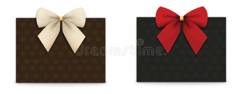 Cards with Bow Ribbon. Vector Illustration Decorative Design Stock ...