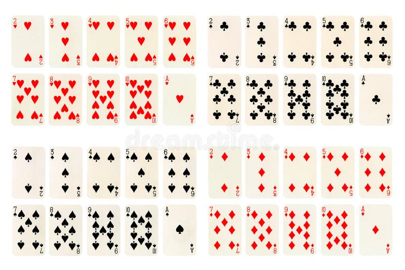 Full Set of Playing Cards Isolated on White Stock Photo - Image of ...