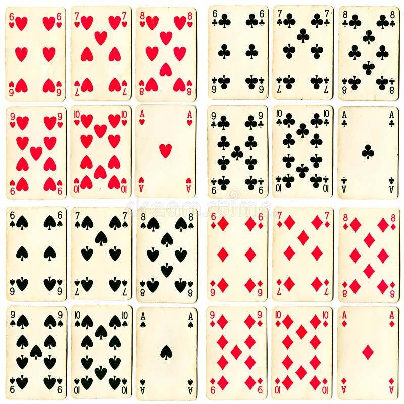 Full Set of Vintage Playing Cards Isolated on White Stock Photo - Image ...
