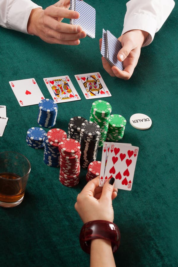Blackjack Table in Casino with Cards Stock Image - Image of blackjack ...