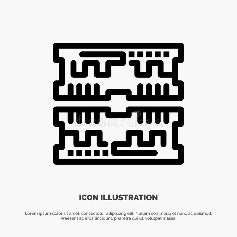 Cards, Component, Computer Line Icon Vector Stock Vector - Illustration ...