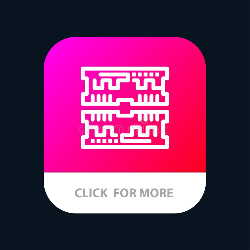 Cards Component Computer Mobile App Button Android And Ios Line Version Stock Vector