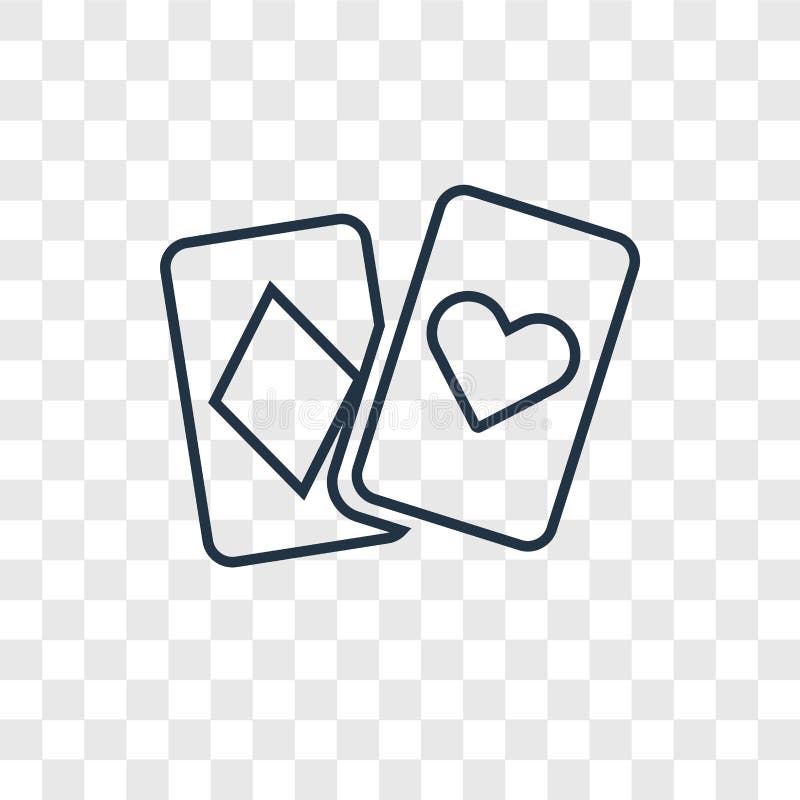 Cards Concept Vector Linear Icon Isolated on Transparent Background ...