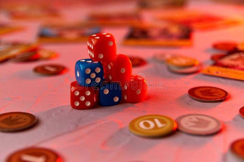 Cards and Dice. Components of a Board Game Stock Photo - Image of board ...