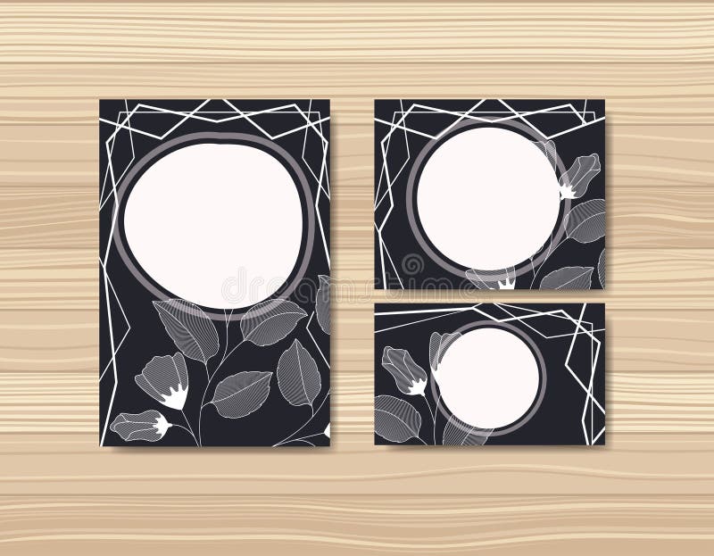 Cards with Elegant Frame and Floral Decoration Stock Vector ...