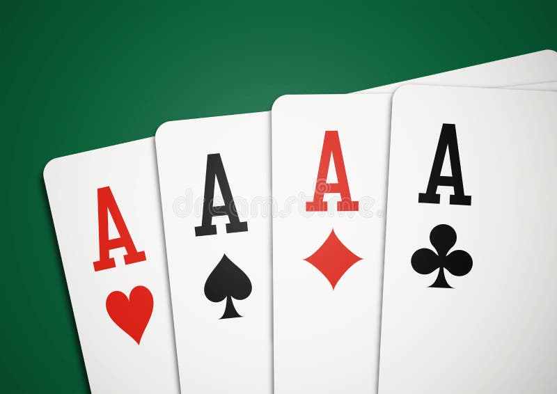 Four Aces Hand Composition in Realistic and Clean Stock Vector ...