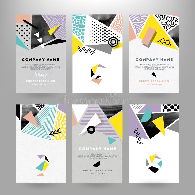 Cards with Geometric Shapes Stock Vector - Illustration of creative ...