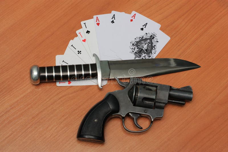 American West Saloon Gambler Holding Gun at Poker Stock Image - Image ...
