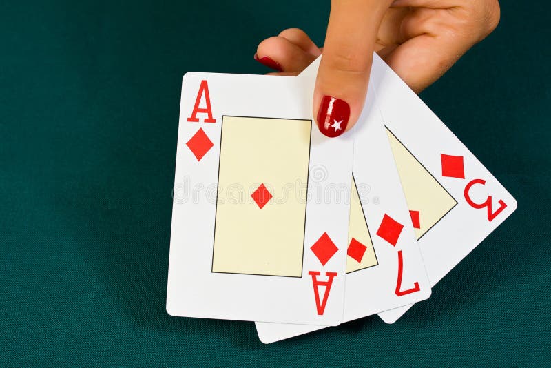 Cards in the hand. stock photo. Image of leisure, hold - 25757480