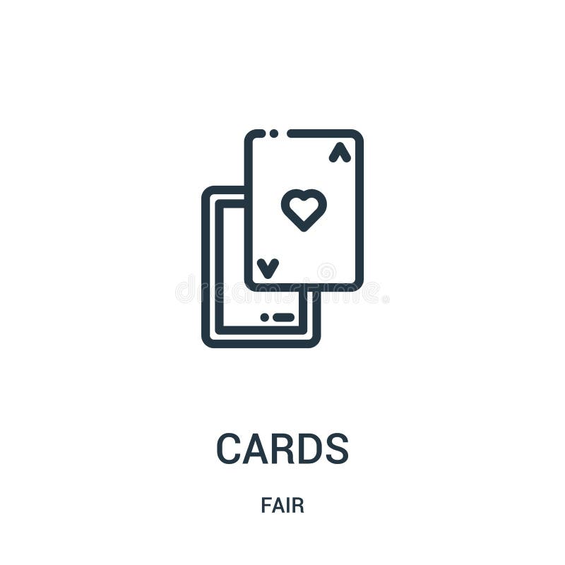Cards Icon Vector from Fair Collection. Thin Line Cards Outline Icon ...