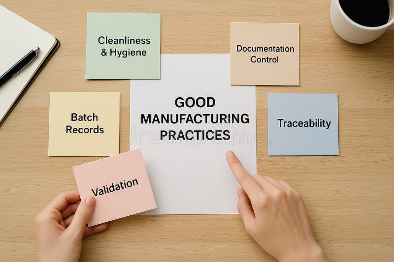 Cards Illustrating Core GMP Concepts Including Cleanliness ...