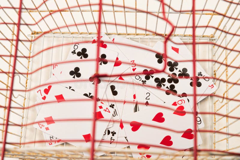 Cards inside a cage stock image. Image of caged, addicted - 109305763