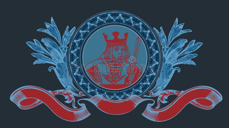 Cards King Sign with Banner. Stock Vector - Illustration of design ...