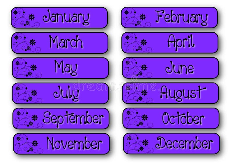 Cards with months stock vector. Illustration of month - 27758444