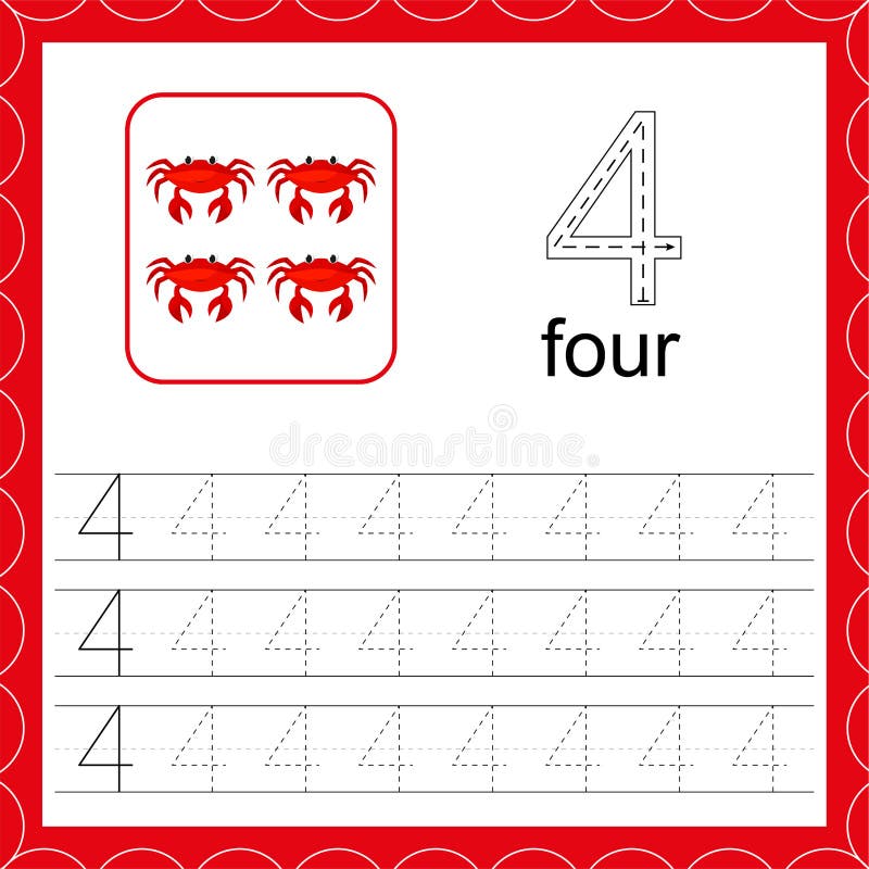 Cards with Numbers for Children. Trace the Line. for Kids Learning To ... Cards with Numbers for Children. Trace the Line. for Kids Learning To ...