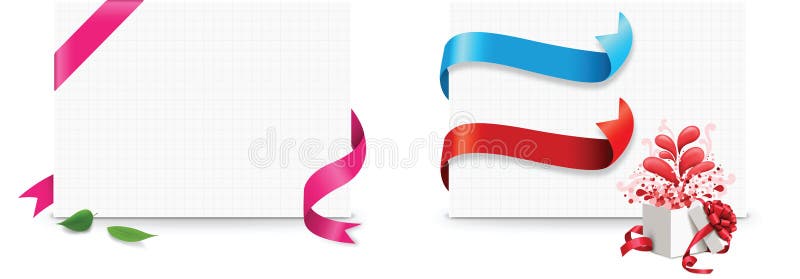 Cards with Ribbons. Vector Illustration Decorative Design Stock Vector ...