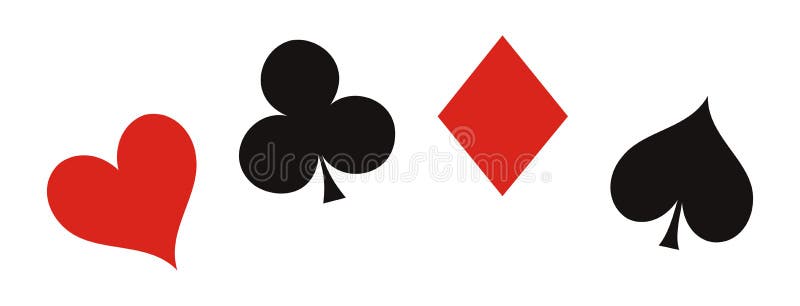 Set of Playing Card Suit Sign Shapes. Paper Art of Four Card Symbols ...