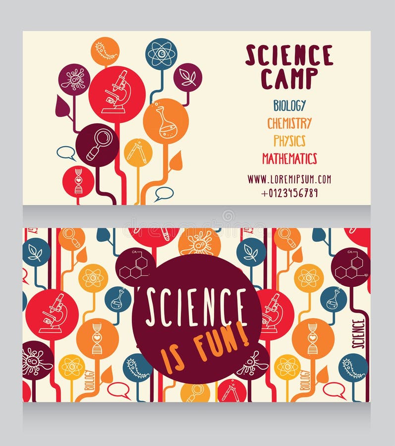 Cards Template for Science Camp Stock Vector - Illustration of happy ...