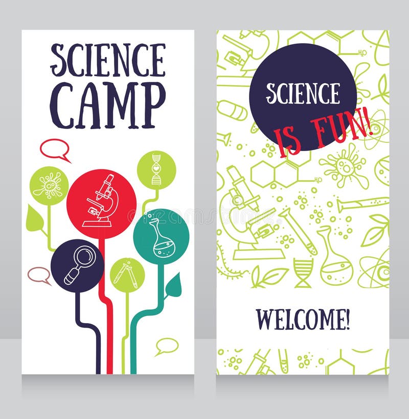 Poster with Science Icons in Hand Drawn Cartoon Style Stock Vector ...