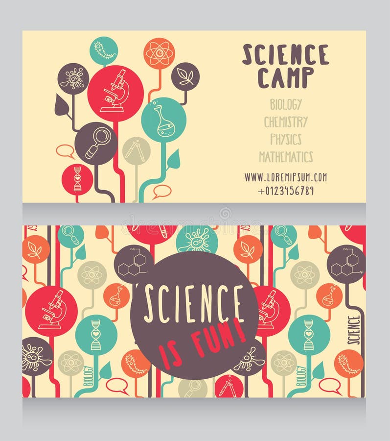 Cards Template for Science Camp Stock Vector - Illustration of cartoon ...
