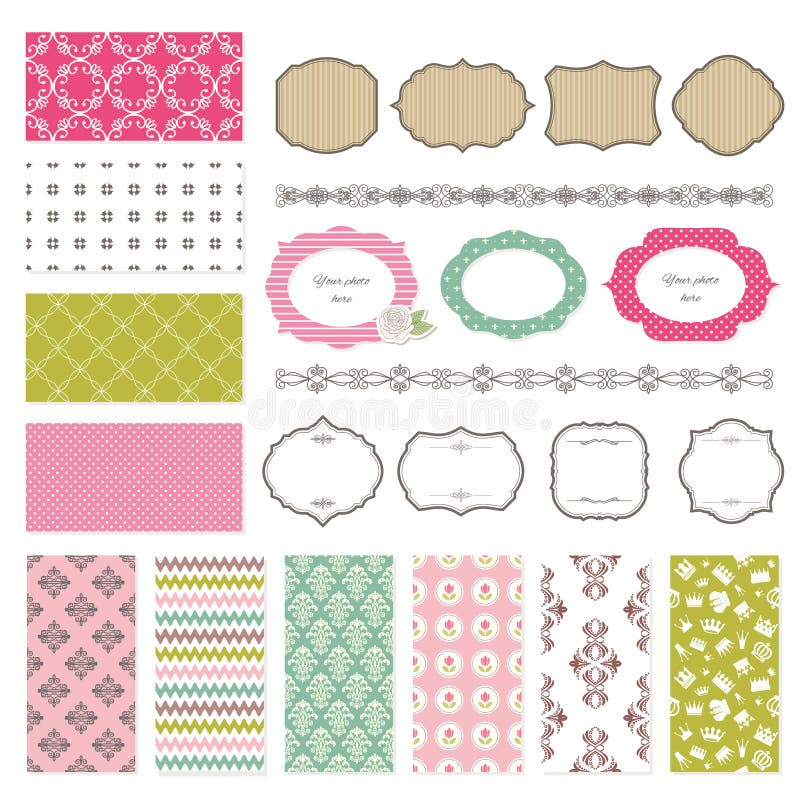 Cards, Templates and Frames Big Set. Stock Vector - Illustration of ...