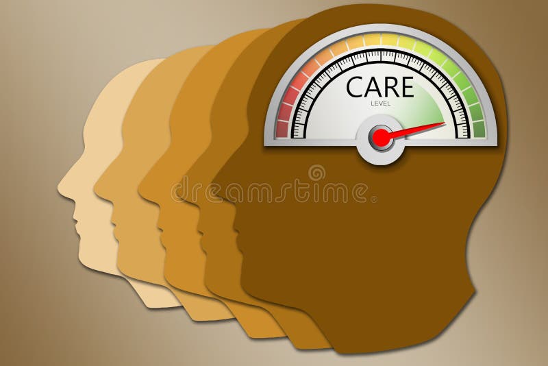 Care with Arrow and Scale in Human Head Stock Illustration ...