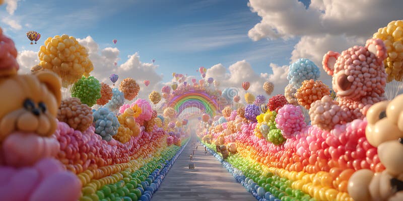 Care Bears Rainbow Magical Balloon World Stock Illustration ...