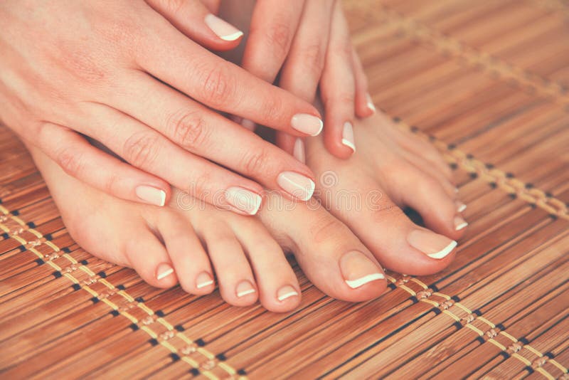 Care for Beautiful Woman Legs and Hands Stock Photo - Image of arms ...