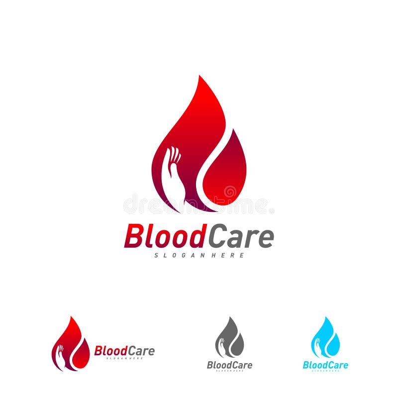 Care Blood Donation Logo Template Vector, Droplet Blood Logo Design ...