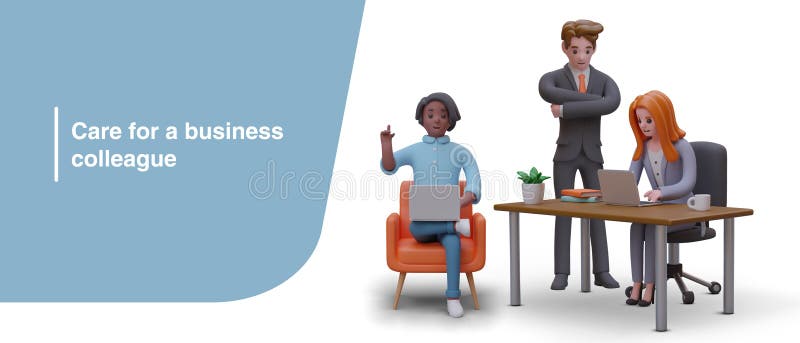 Care for Business Colleague. Mutual Support, Help. Team Work Stock ...