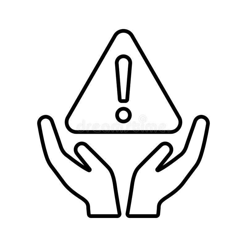 Care, Carefully, Caution Line Icon. Outline Vector Stock Illustration ...