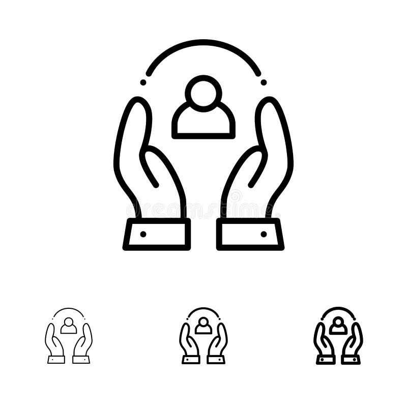 Care, Caring, Human, People, Protection Bold and Thin Black Line Icon ...