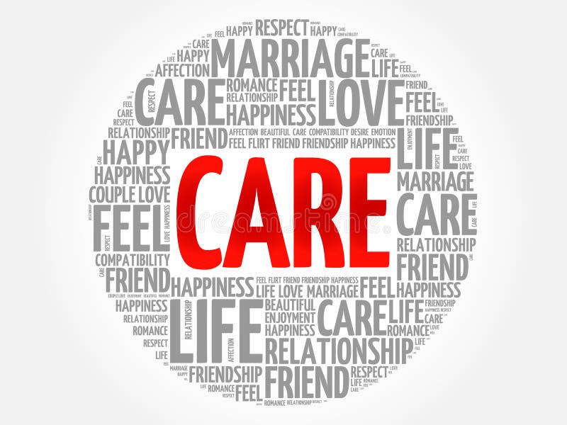 CARE circle word cloud stock illustration. Illustration of circle ...